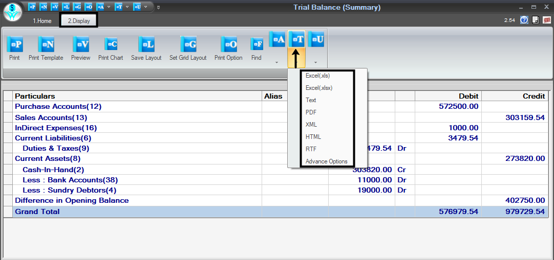 How to Prepare, View, and Export Trial Balance Entries in Retailgraph ...